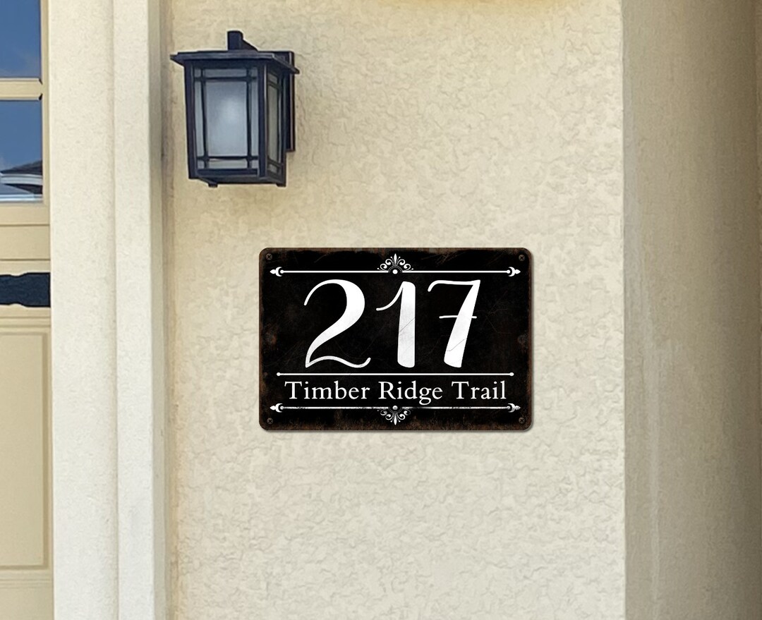 Rustic Address Sign, Farmhouse Decor, House Sign, House Numbers, Street ...