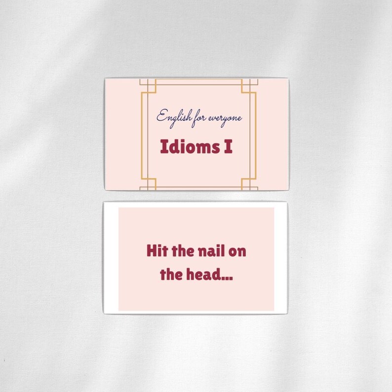 IDIOMS Flash Cards - Pdf Printable Cards for TOEFL Exam - Etsy