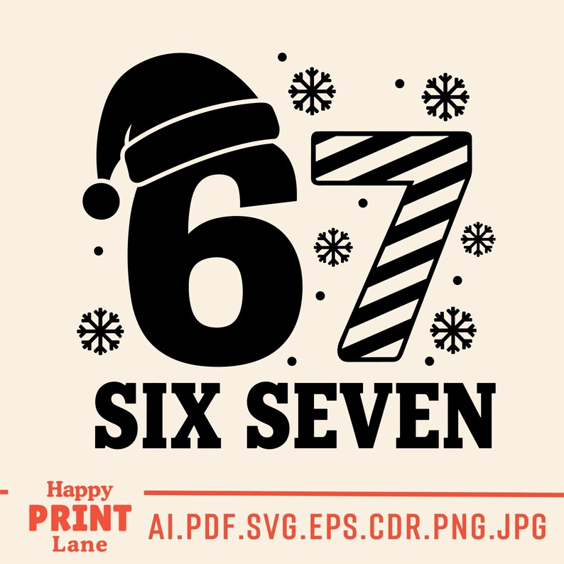 67 Six Seven Meme SVG PNG, 67 Cut File, Viral Gen Alpha Design, Trendy ...
