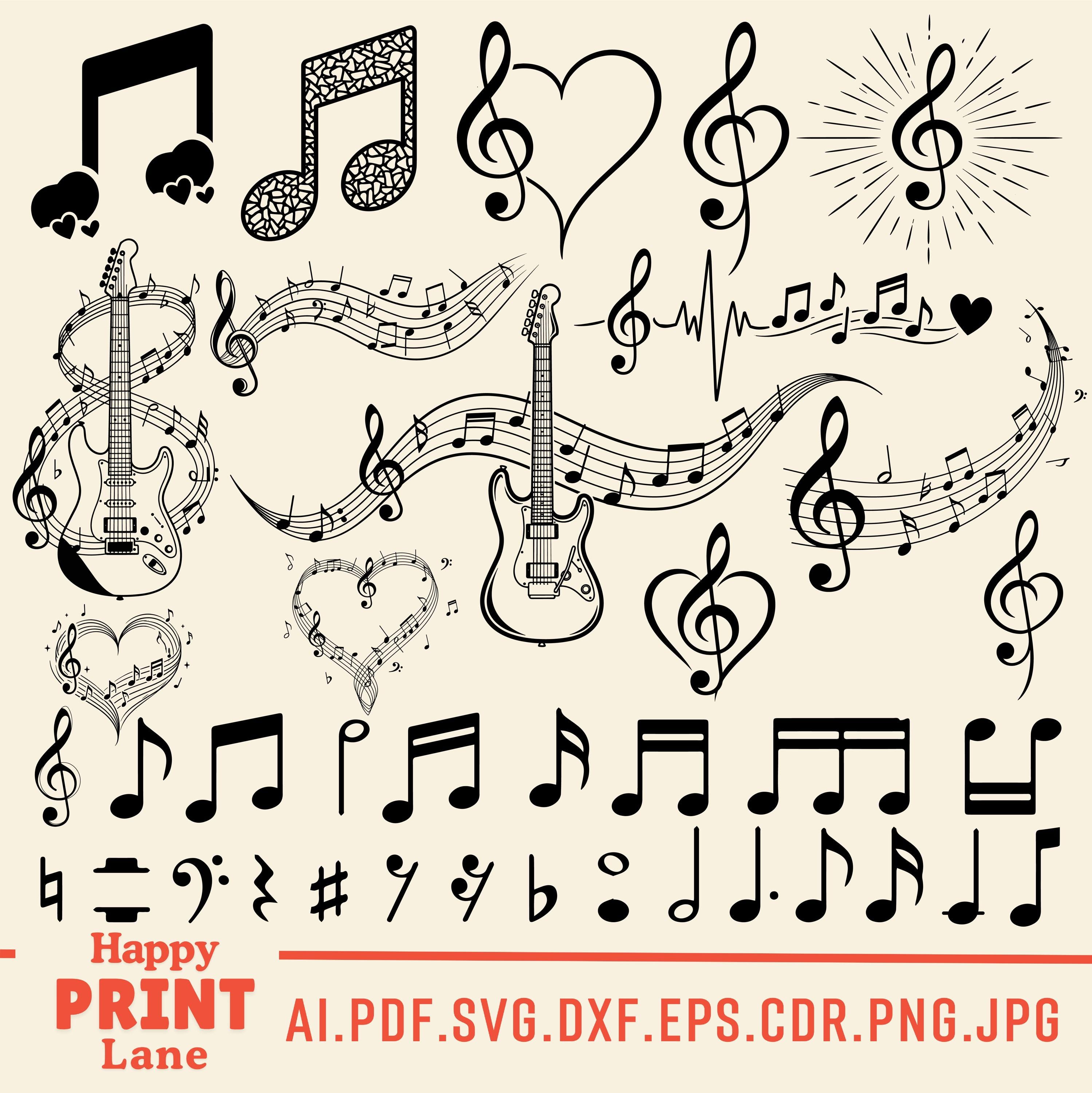 Music Notes SVG, Music Notes Clipart, Musical Notes Svg, Music Symbols ...