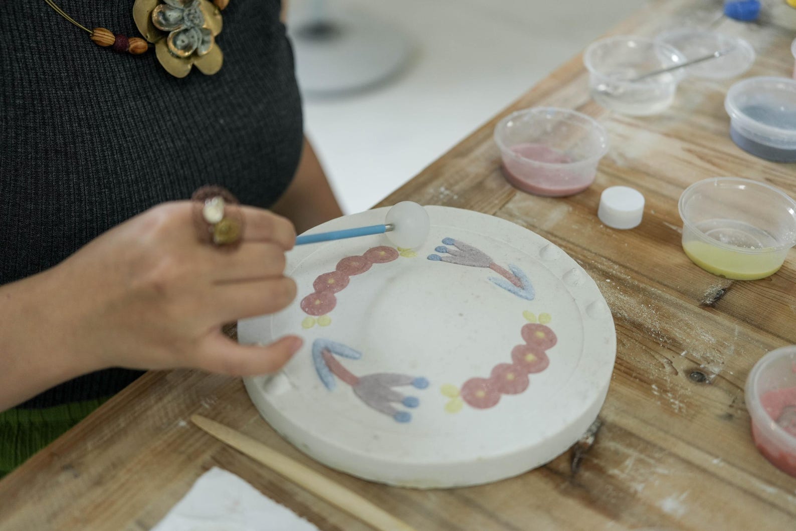 Set of 2 | 6" Handmade Glassware Plates, Round Charger Plates, Dining ...