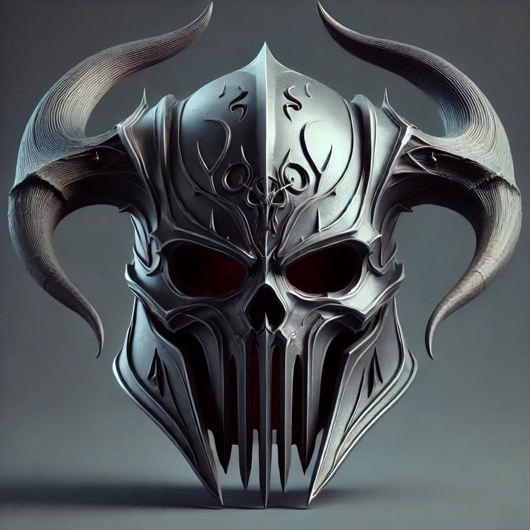 Dark Fantasy Skull Helmet - Abyssforged Demon Warrior Cosplay Mask - 3D ...
