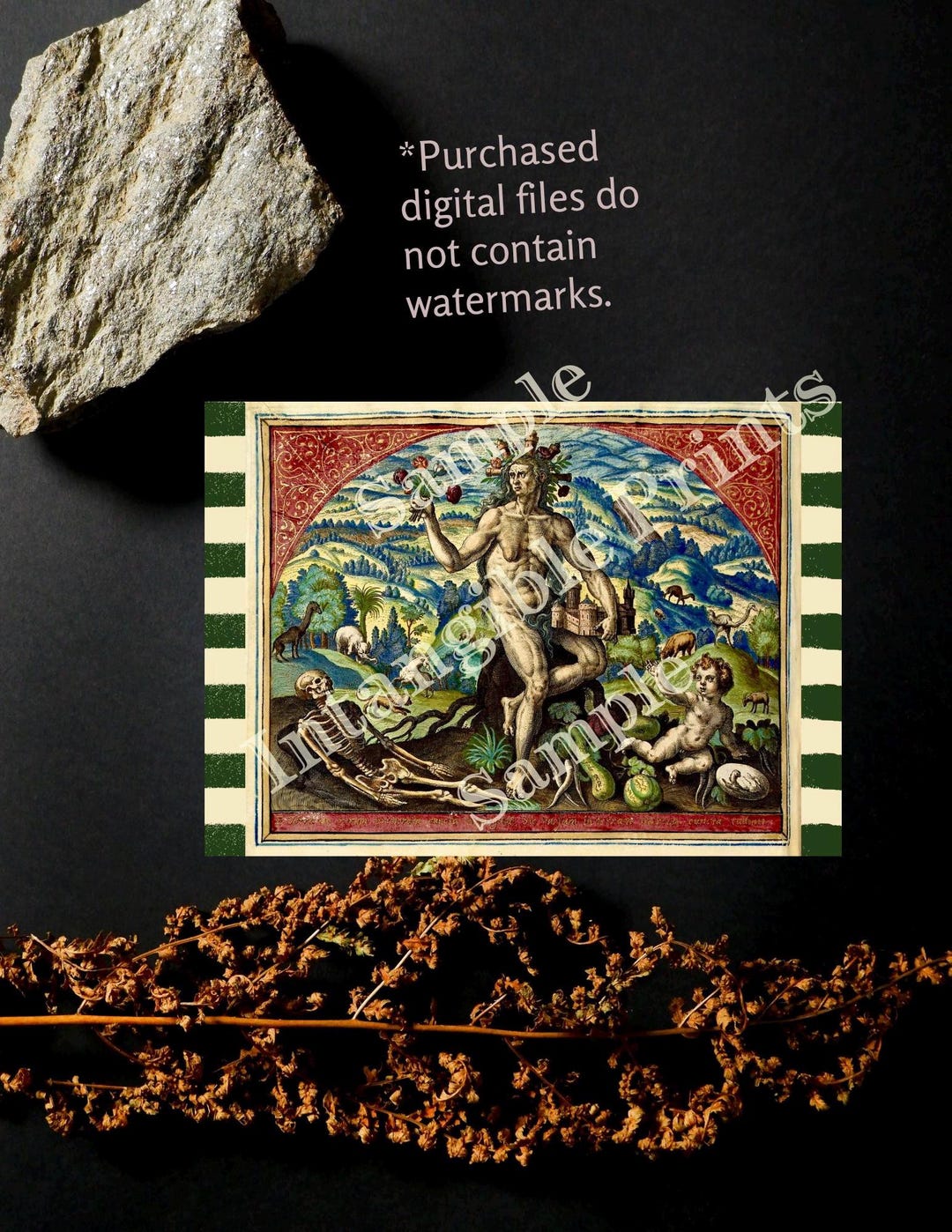 Medieval Occult Esoteric Art ‘earth’ by Collaert Printable 5x7 Digital ...