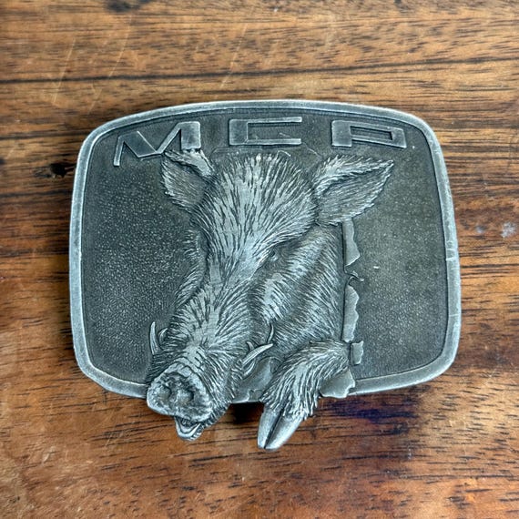 1975 MCP Pig Belt Buckle - Vintage Male Humor - Gem