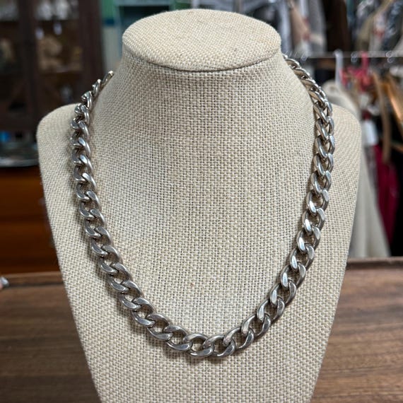 Hollow Sterling Silver 18” Curb Chain - 6.4mm width - Gem