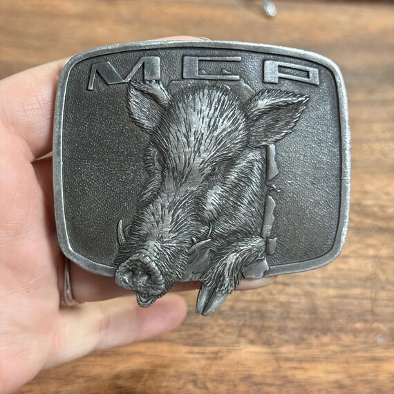 1975 MCP Pig Belt Buckle - Vintage Male Humor - Gem