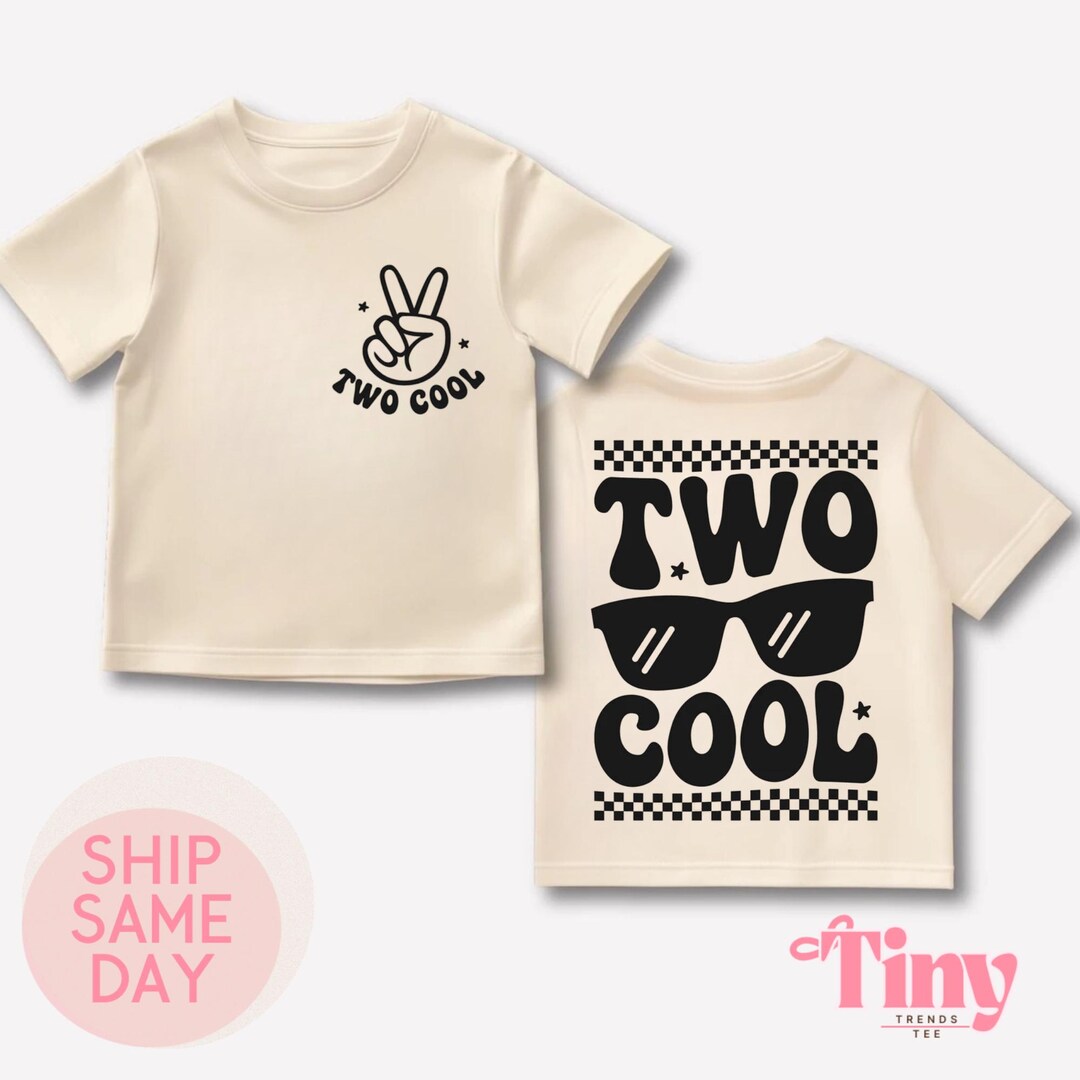Two Cool 2nd Birthday Shirt, Boy Birthday Party Tee - Etsy