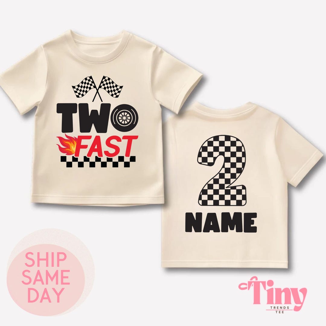 Two Fast 2nd Birthday Shirt, Race Car Party, Personalized T-shirt - Etsy