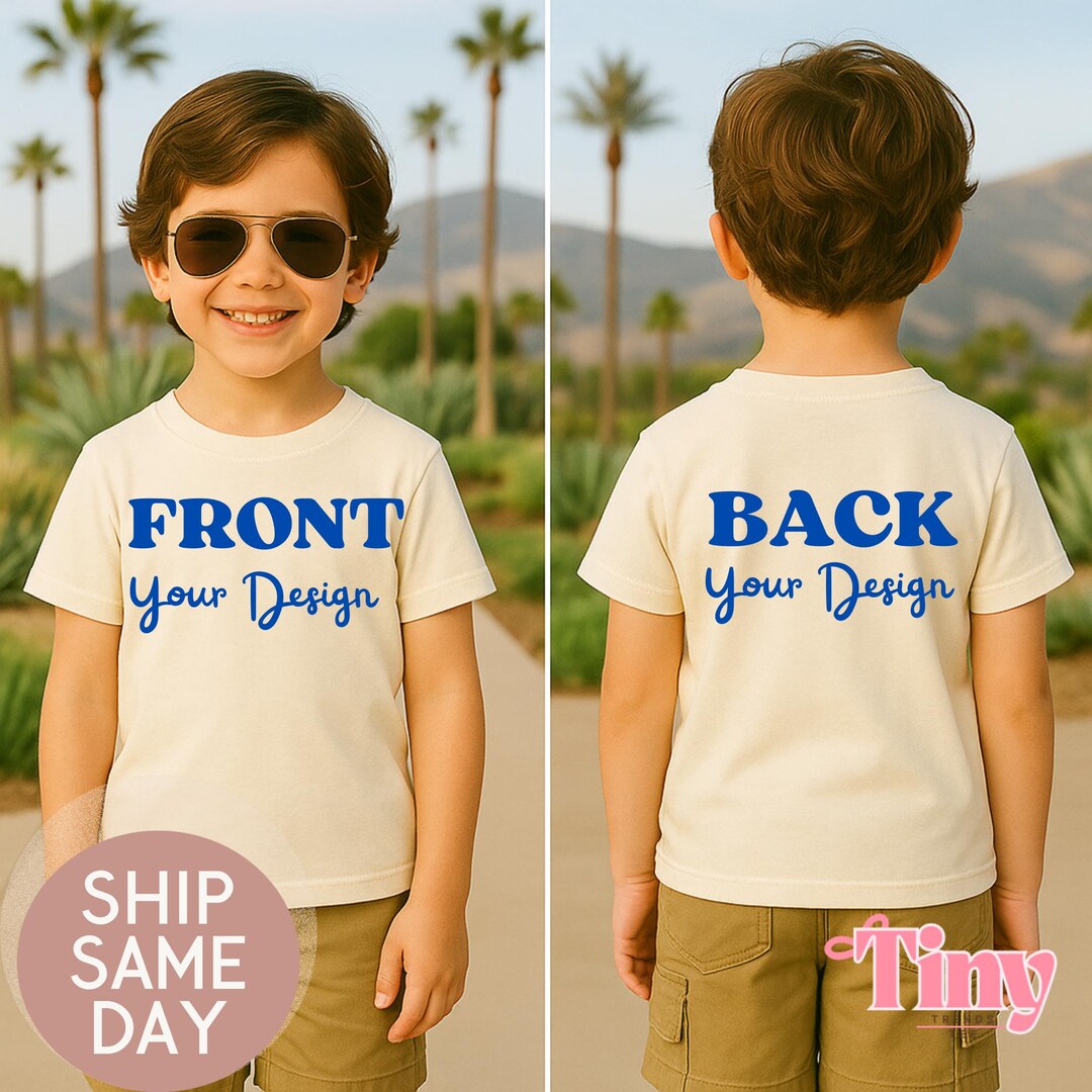 Custom Kids T-shirt, Front & Back Personalized Design, Photo or Text - Etsy