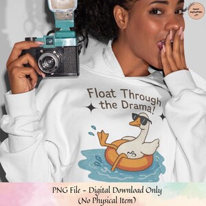 Funny Goose PNG | Embroidery Style Floatie Clipart | Summer Pool ...
