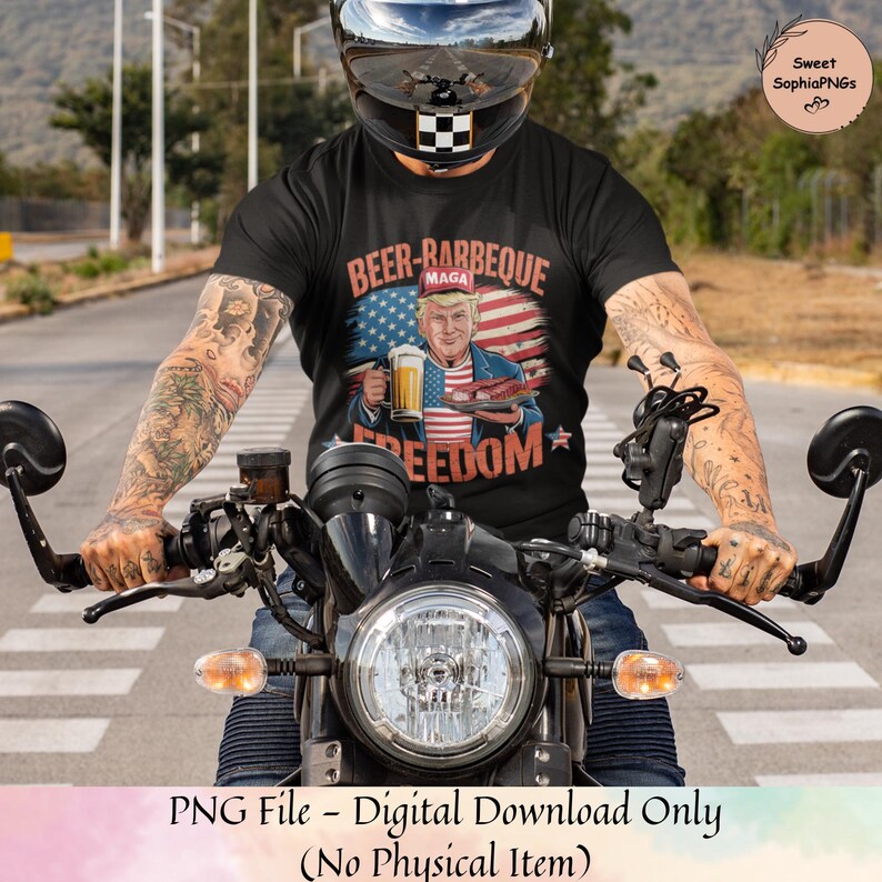 President Trump 4th of July PNG, Beer Barbeque Freedom PNG Digital ...
