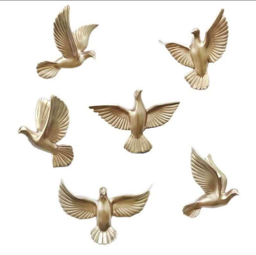Wall Hanging Bird, Gold Flying Bird, Metal Sculpture, Handmade, Living ...