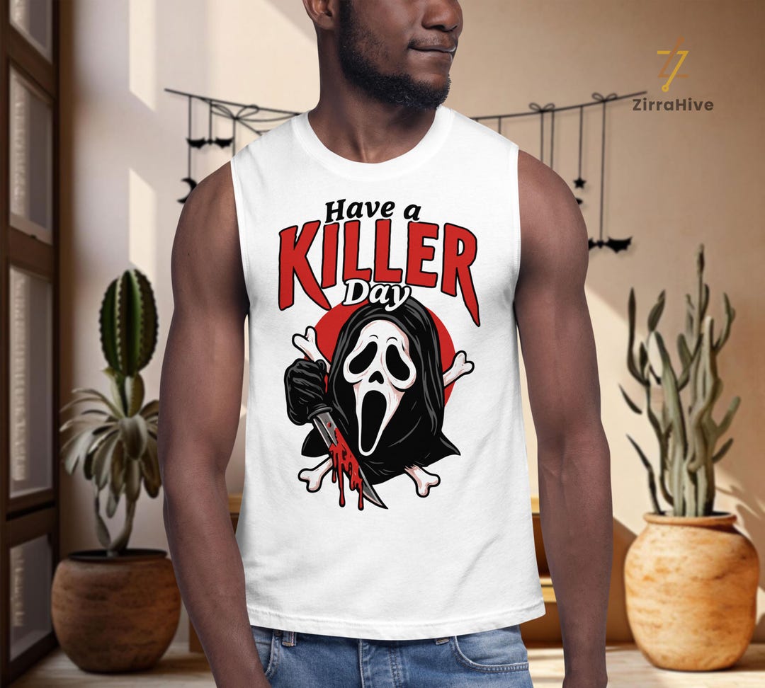 Have A Chiller Muscle Shirt - Spooky Gym Muscle Tank Top, Creepy ...