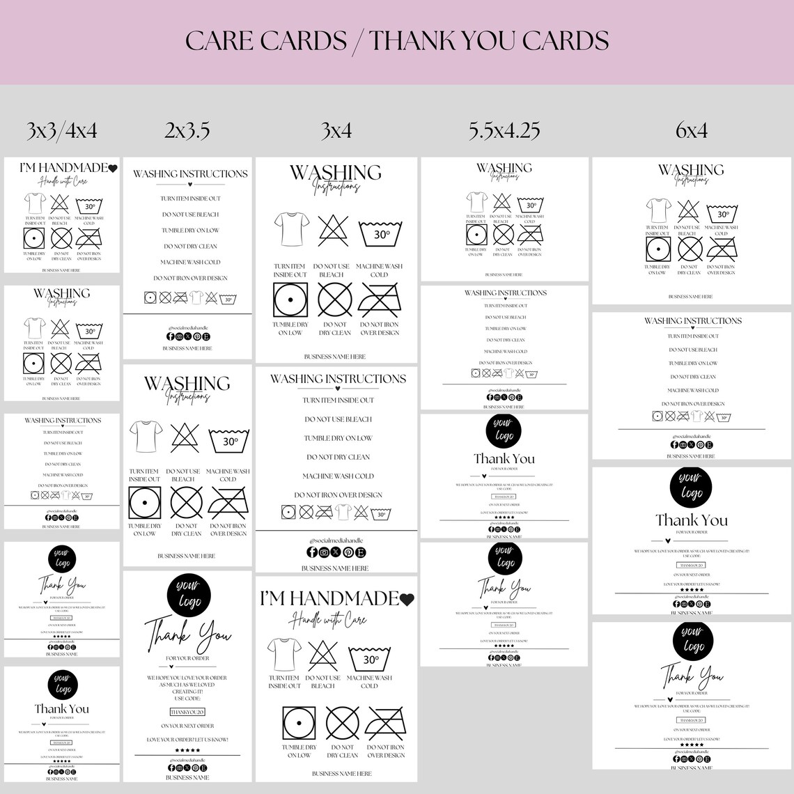 Editable Clothing Business Bundle, Tshirt Order Form, Invoice, Washing ...