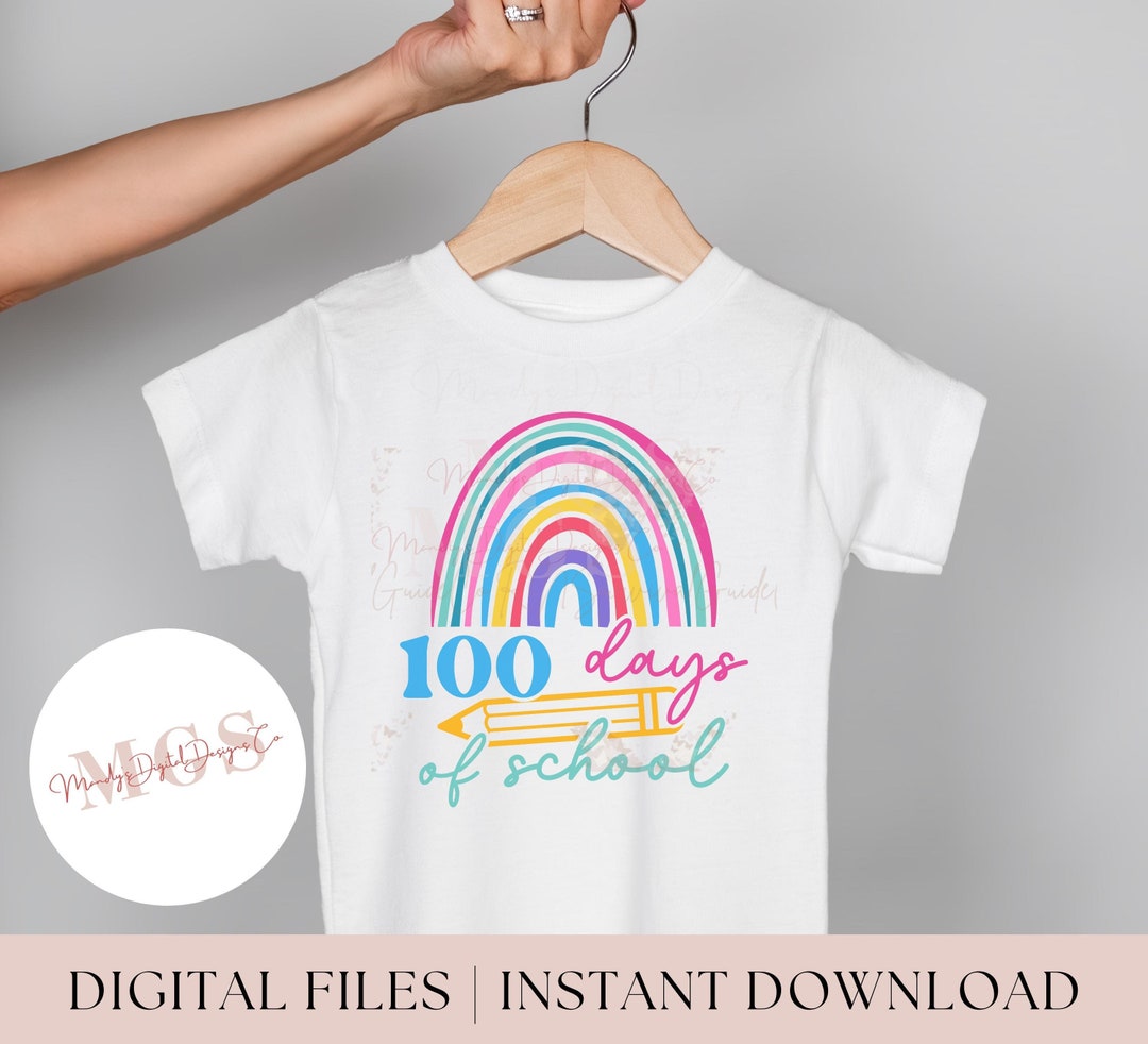 100 Days of School Rainbow Design: SVG, PNG, Cricut, Silhouette ...