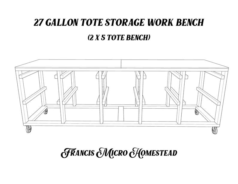 Tote Storage Workbench Plans (10 Totes) - Etsy