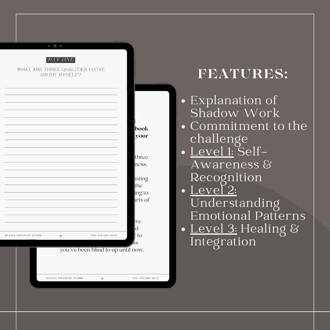 30 Day Shadow Work Challenge - Printable Monochrome Edition | Anxiety ...