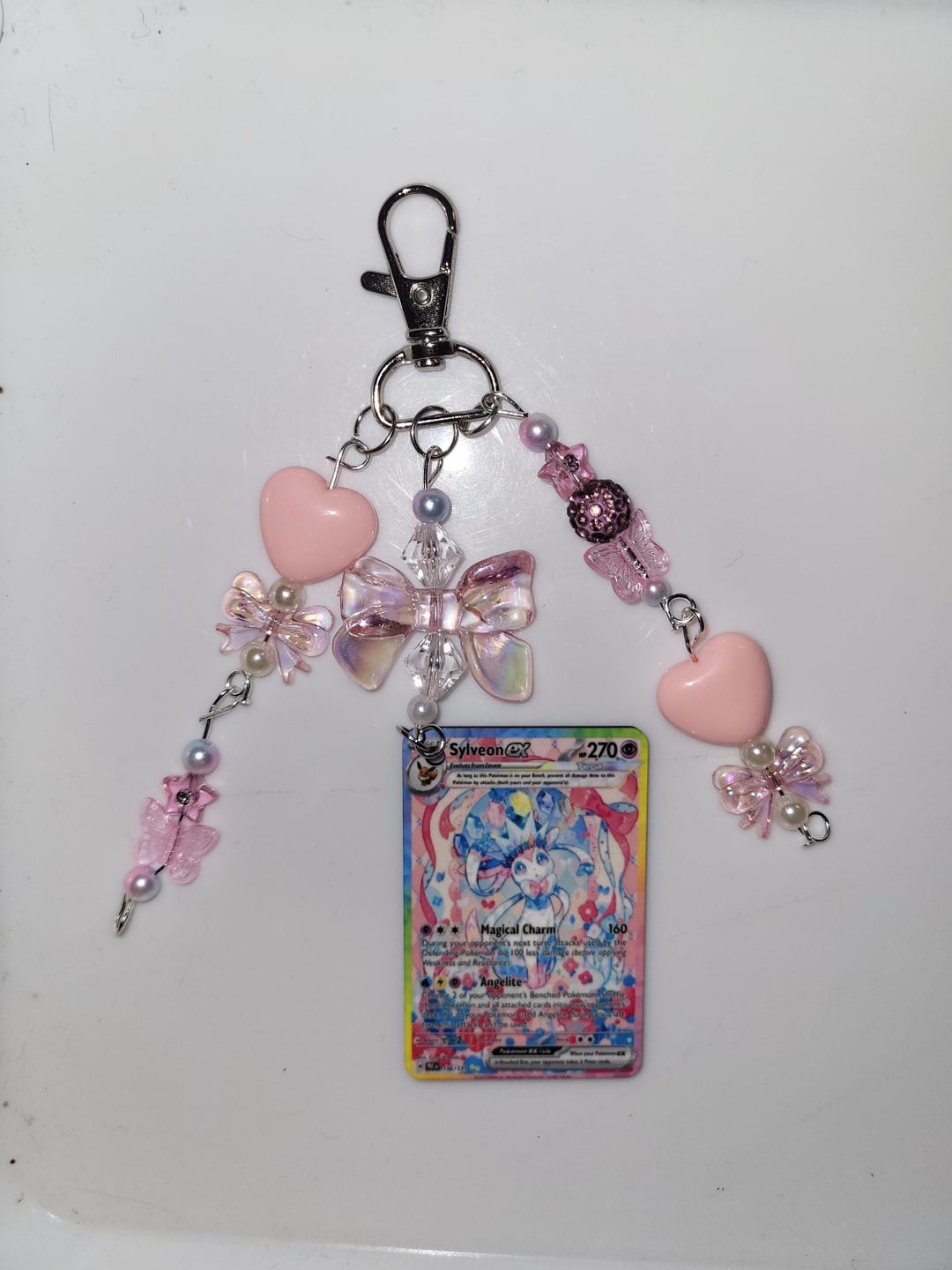 Prismatic Sylveon Pokemon Card Keychain - Etsy