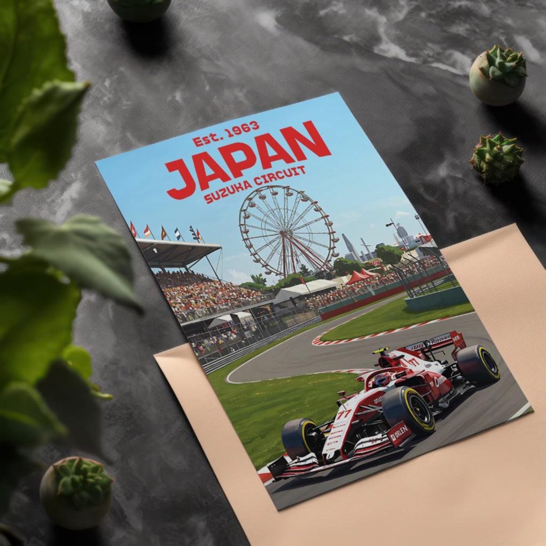 Suzuka Circuit Japan Racing Poster Formula 1 Car Art Print Motorsport ...