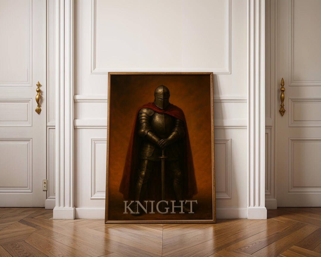 Medieval Knight Wall Art Printable | Masculine Wall Art | Noble Warrior ...