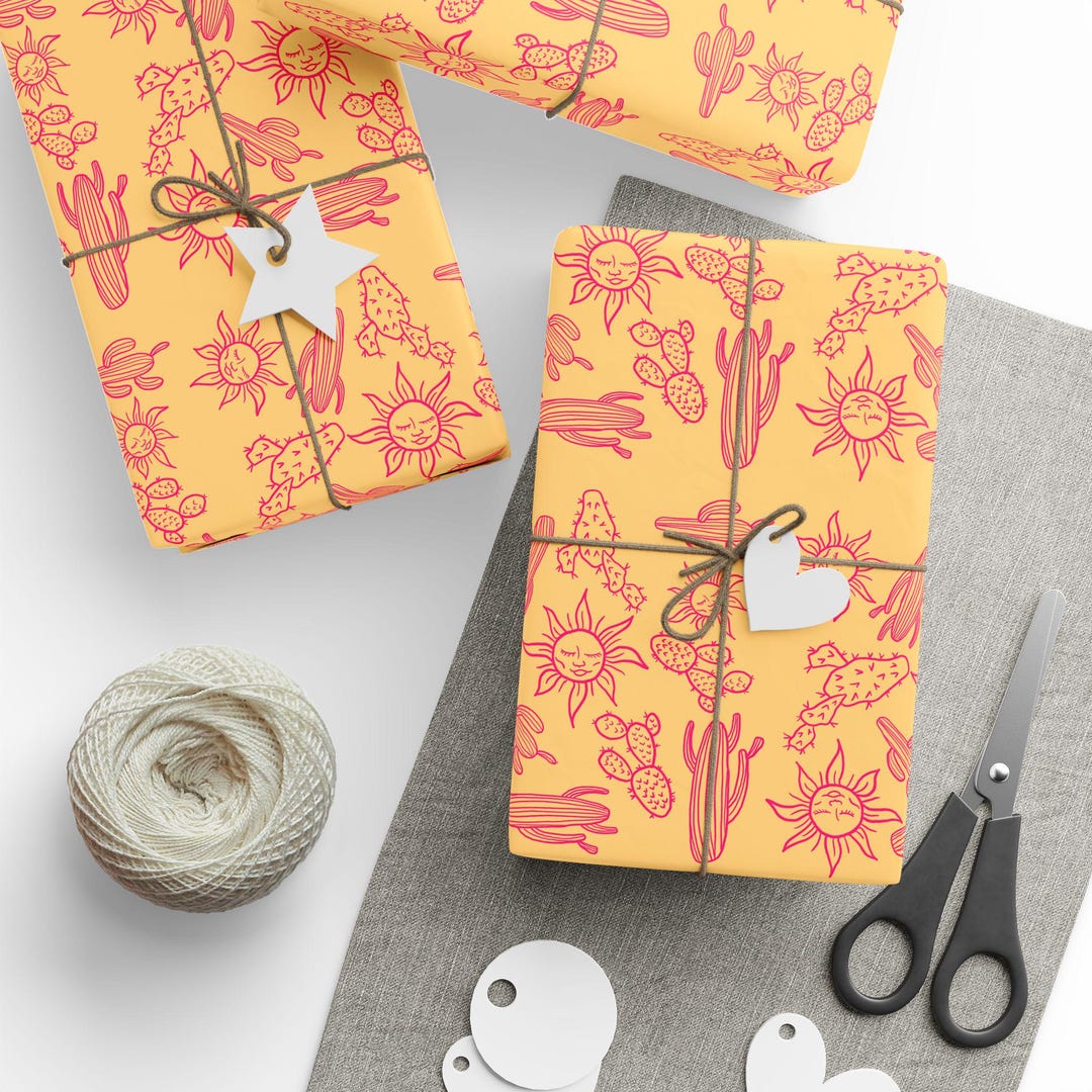 Vibrant Desert-themed Wrapping Papers, Perfect for Birthdays, Holidays ...