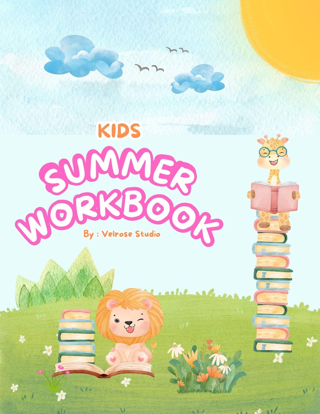 Summer Workbook + Coloring Page for Kids, Preschoolers, Kindergarten ...