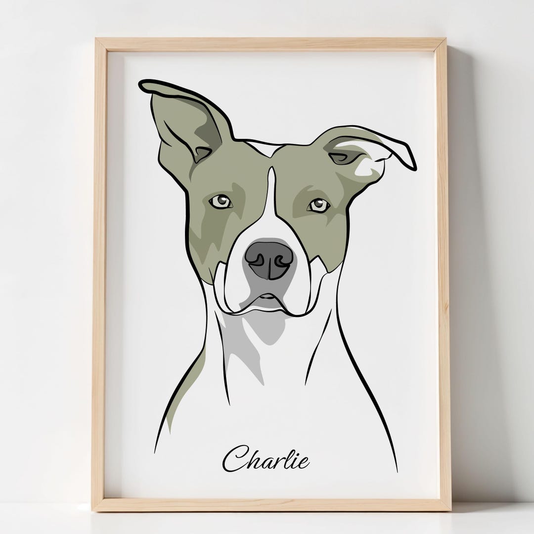 Custom Dog Outline, Dog Body Drawing, Pet Tattoo Idea, Minimal Line Art ...