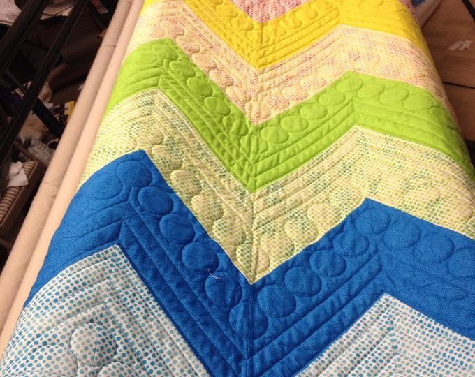 Rainbow Chevron Quilt Rainbow Polka Dot Quilt Rainbow - Etsy