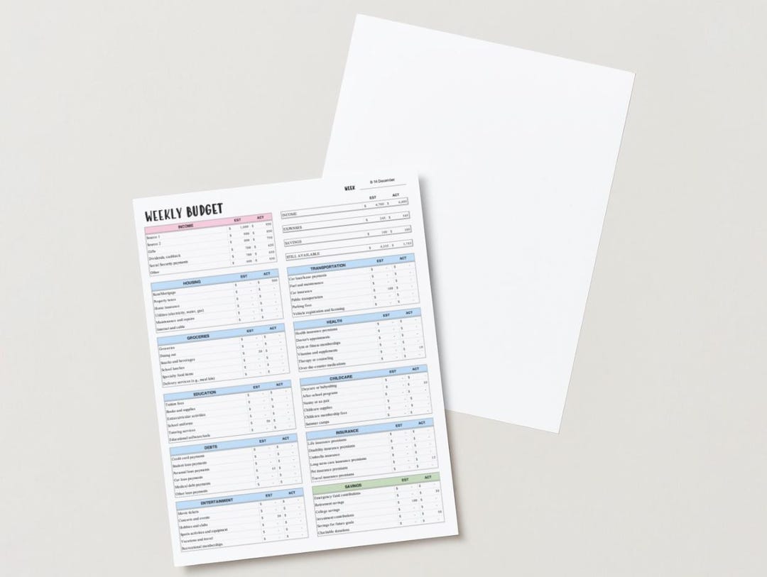 Weekly Budget Spreadsheet for Girls | Cute & Aesthetic Finance Tracker ...