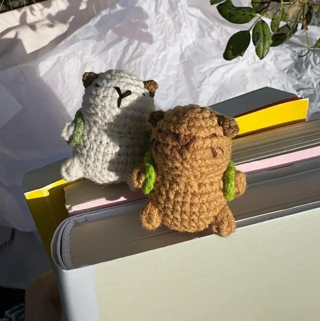 Crochet Capybara Bookmark Handmade Table Decor, Cute Animal Crochet ...