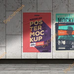 Wrinkled Poster Mockup, Poster, Photoshop, Mockup, Psd, Wrinkled, Edit ...