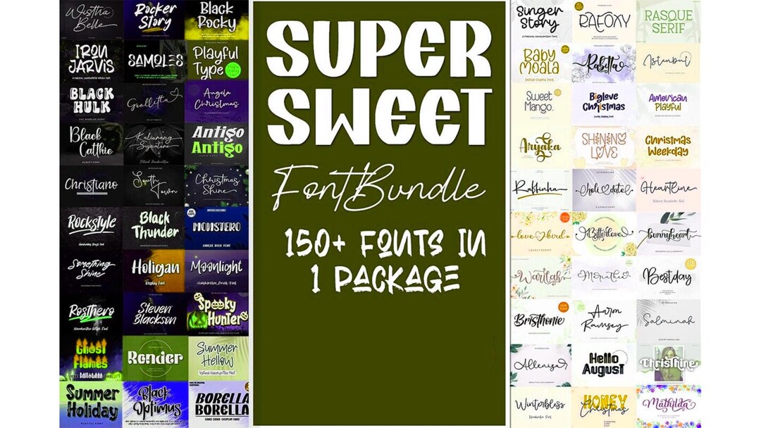 Super Sweet Font Bundle, Handwritten Font, Cricut Font, Modern Font ...
