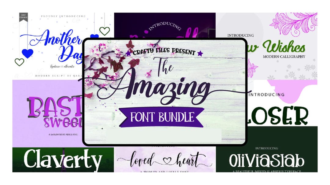 The Amazing Fonts Bundle, Wedding Font SVG Bundle, Handwritten Fonts - Etsy