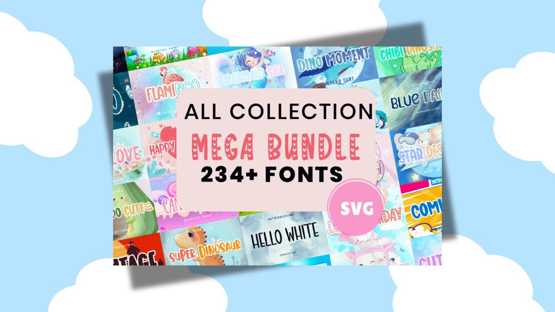 Mega Font Bundle, Font Bundle Canva, Bargain Price Font, Font Bundle ...