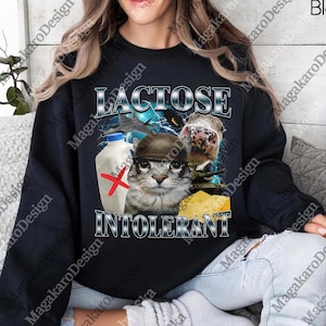 Lactose Intolerant Silly Cat Meme Funny Saying Cats Png, Stupid Shirt ...