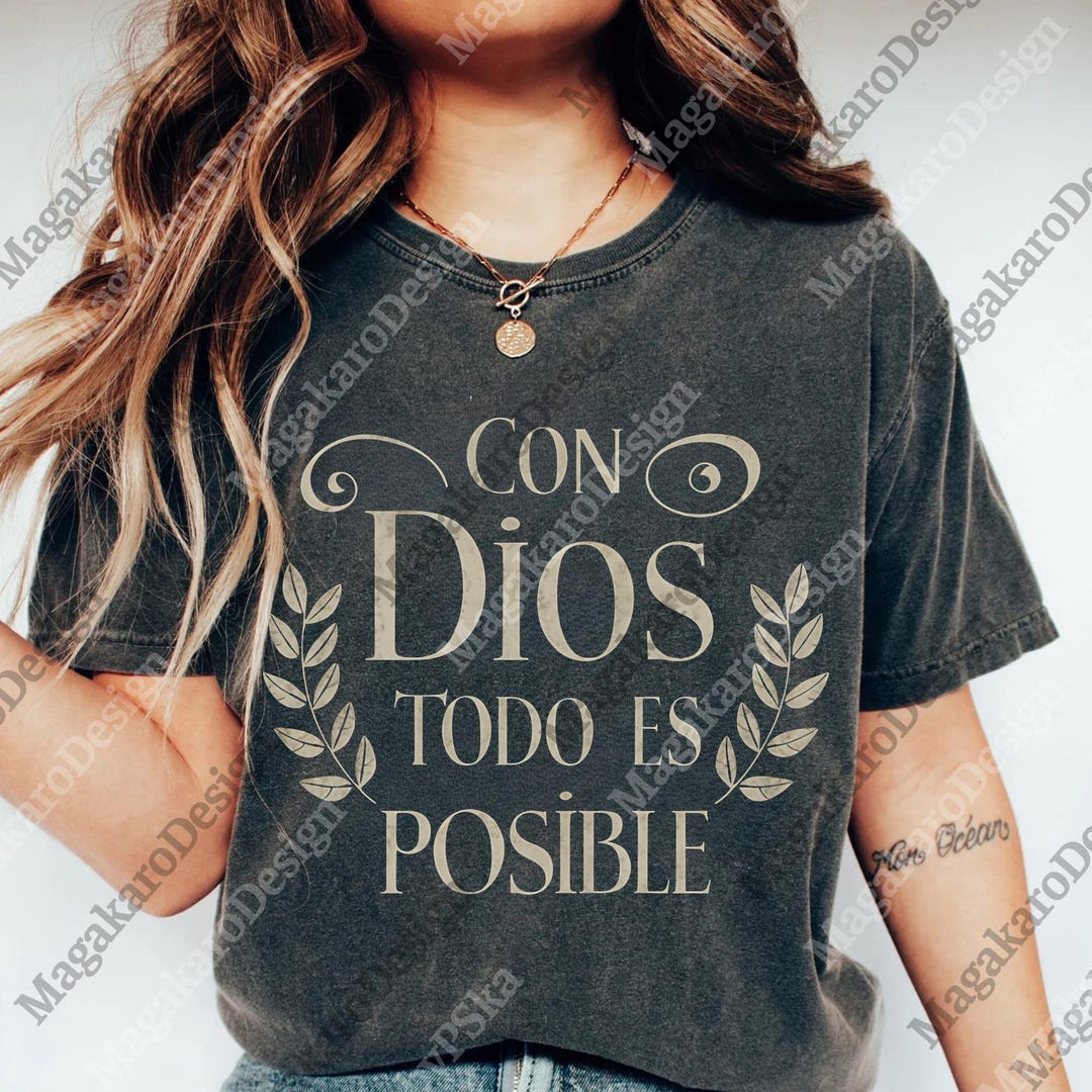 Con Dios Todo Es Posible Png, Spanish Christian Faith Digital, Quote ...