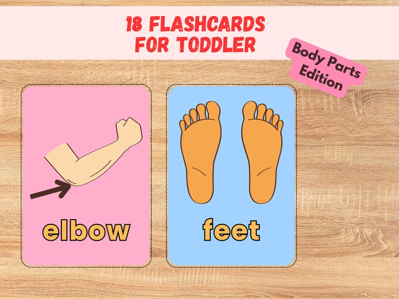 Printable Body Parts Flashcards for Kids | Toddler Learning Cards ...