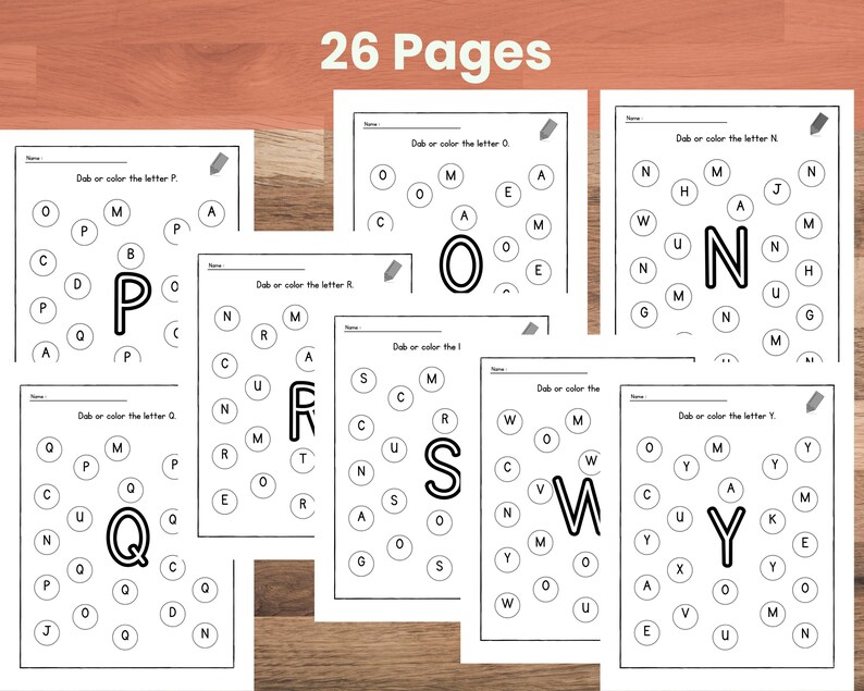 Alphabet Dab It Worksheets, Uppercase A-Z, Preschool-kdg (digital ...
