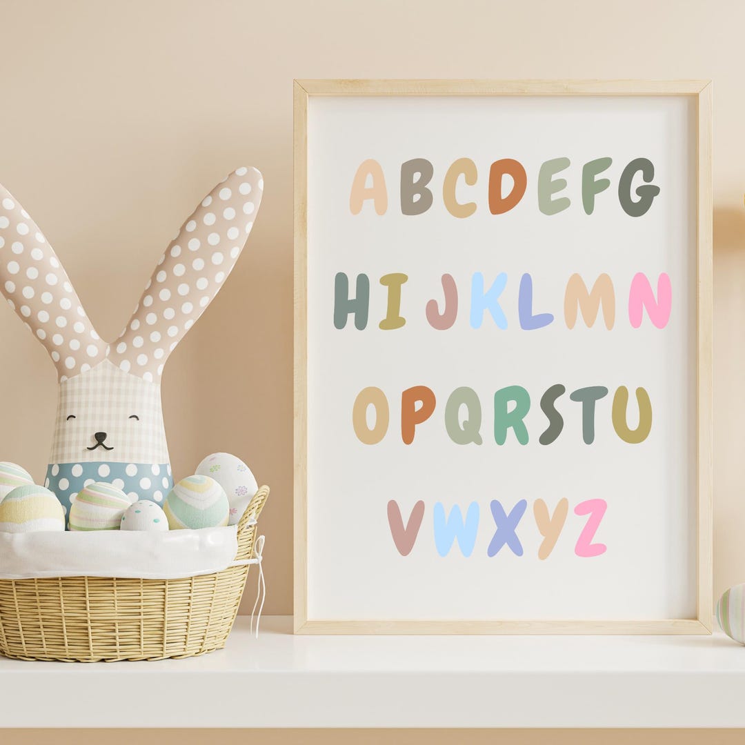 Boho ABC Poster: Earth Tone Alphabet Wall Art (digital Download) - Etsy