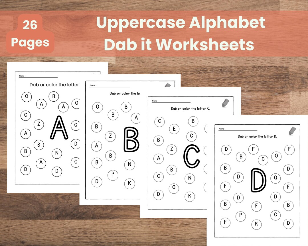 Alphabet Dab It Worksheets, Uppercase A-Z, Preschool-kdg (digital ...
