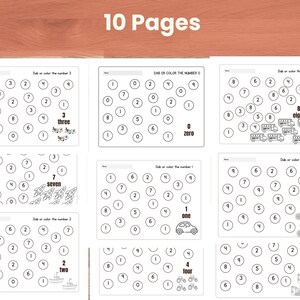 Number Dab Worksheets 0-9 – Kids Math Activity (digital Download) - Etsy