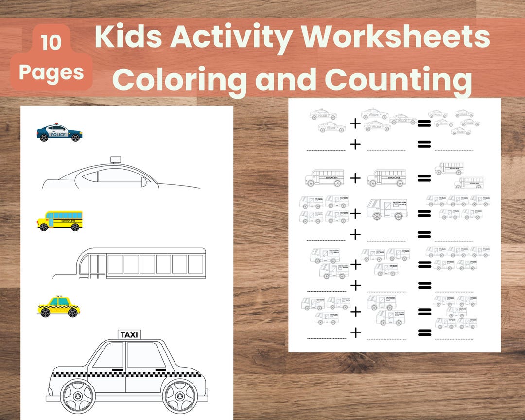 Preschool Coloring & Counting Worksheets: Fun Math Activity (PDF ...