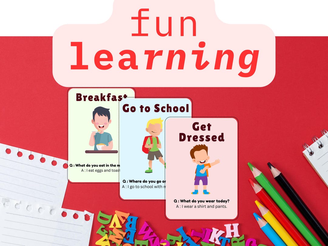 Daily Routine Flashcards for Kids – Morning Activities – Printable ...