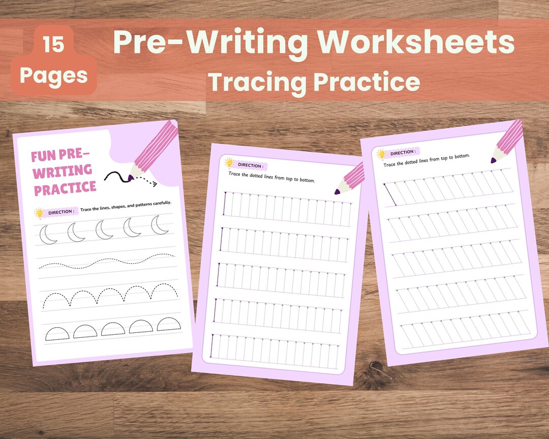 Pre-writing Practice Worksheets: Tracing Lines & Shapes - Fine Motor ...