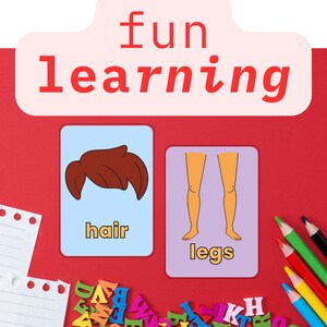 Printable Body Parts Flashcards for Kids | Toddler Learning Cards ...