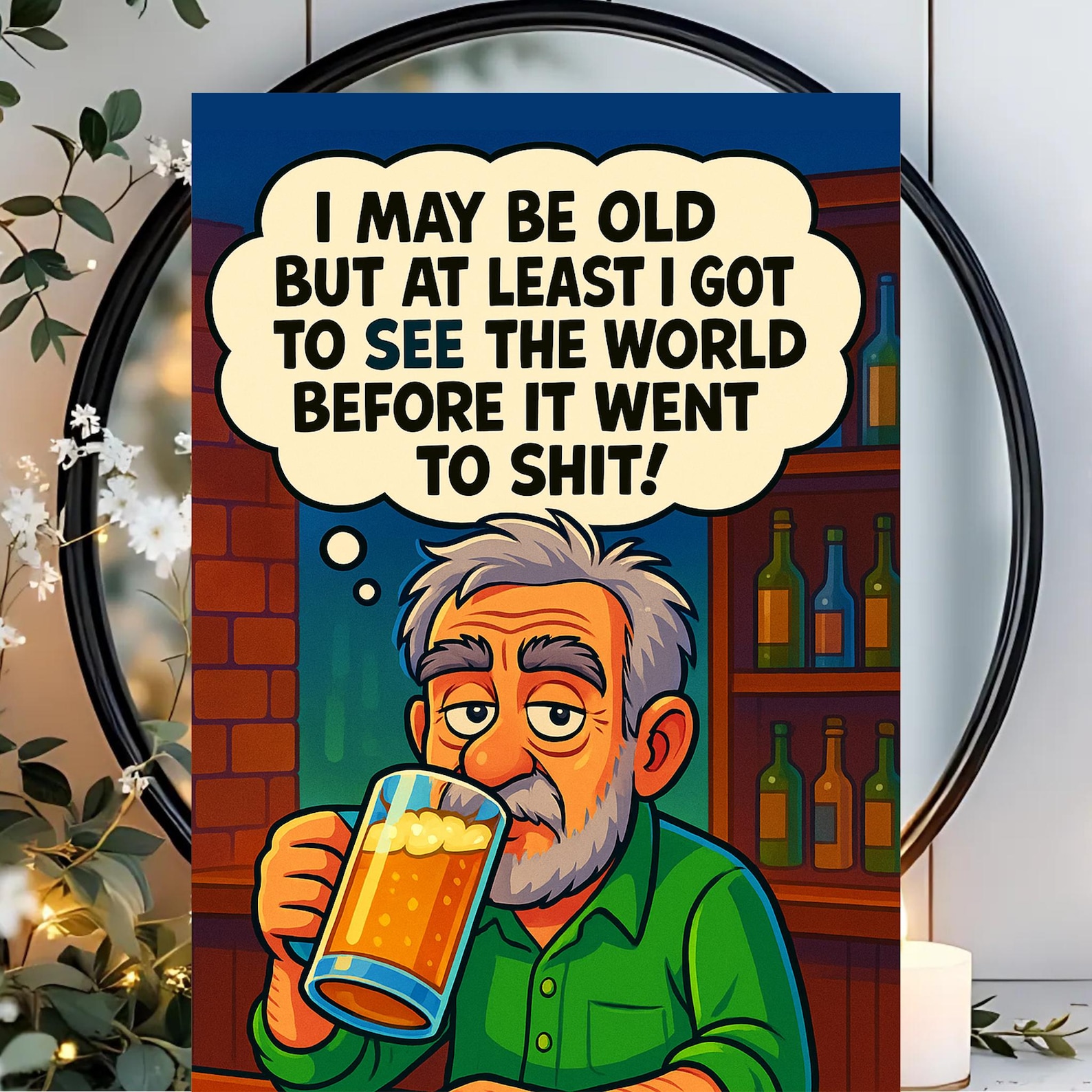 Funny Old Man Birthday Card: Rude Beer Humor Pub Greeting - Etsy
