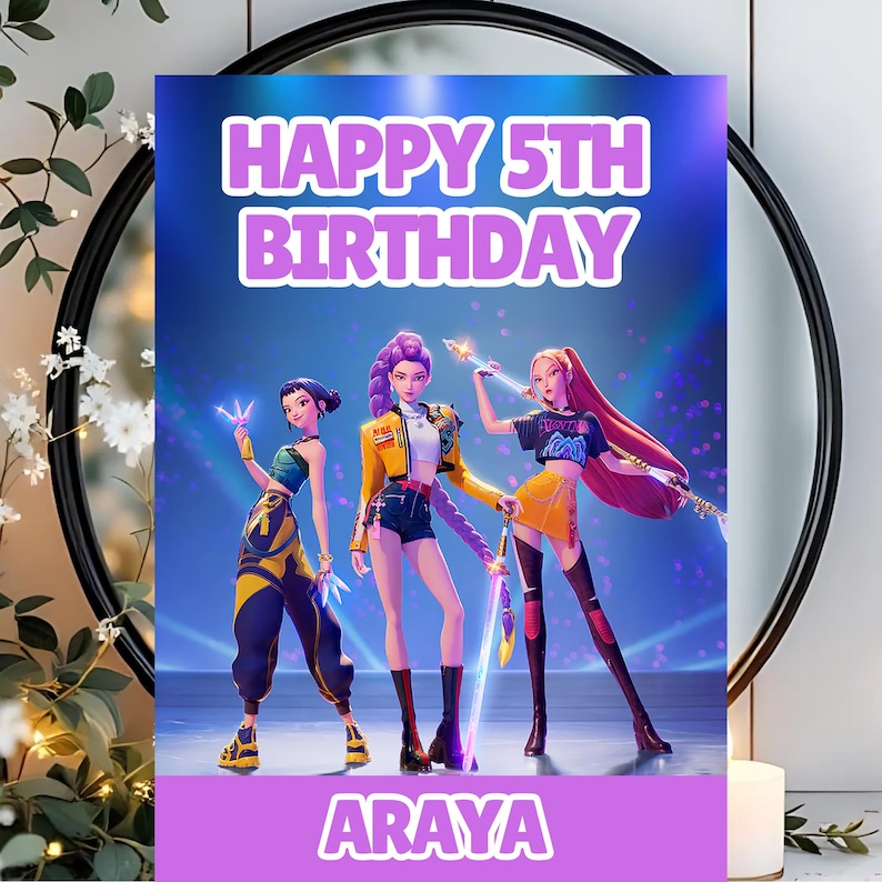 Personalised KPOP Demon Hunters Birthday Card, Personalised Age ...