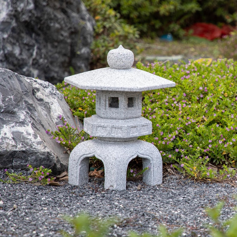 Japanese Yukimi Stone Lantern, | Hand-cut and Carved From Natural ...