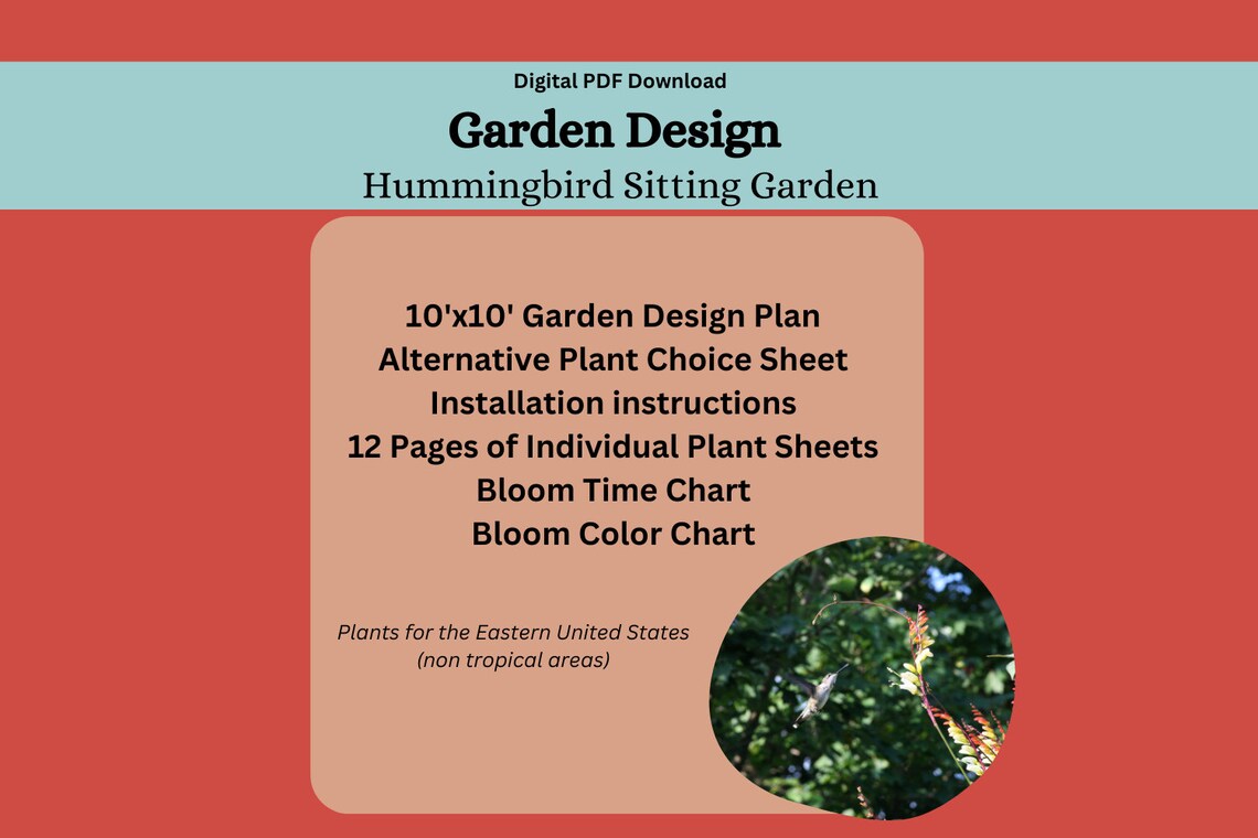 Garden Design Plan Hummingbird Garden. Digital Garden Design Plan ...