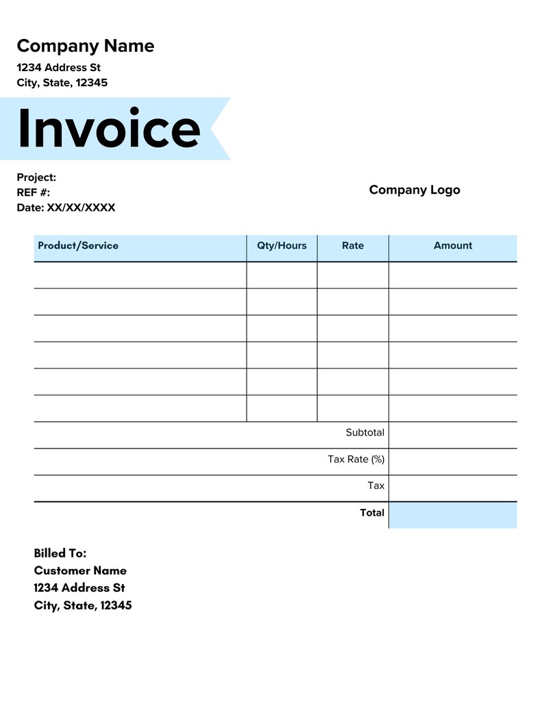 Invoice Template - Etsy